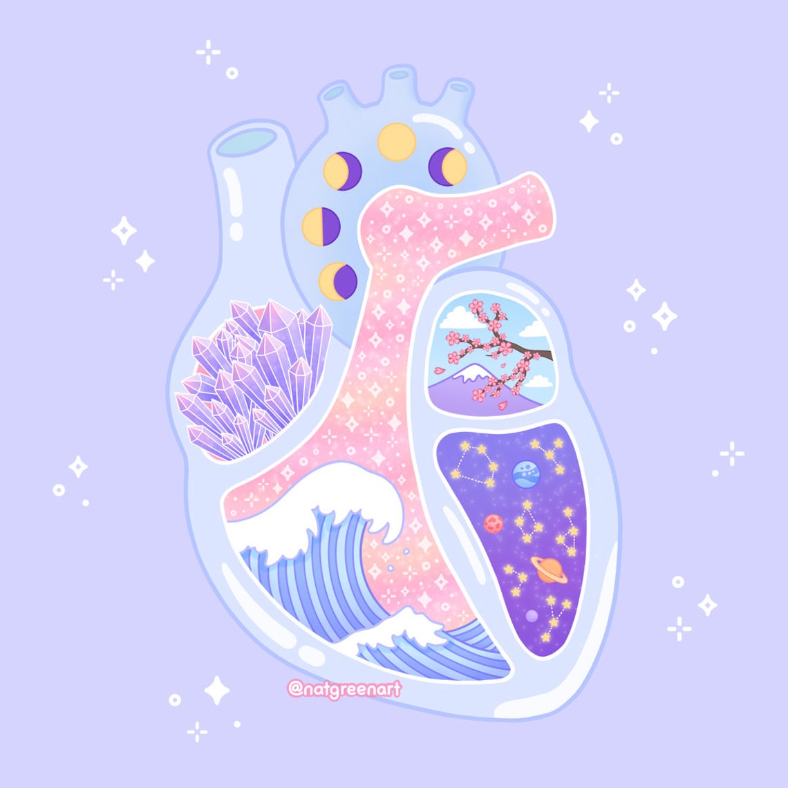 Aesthetic Heart Sticker | Organ Stickers, Anatomical Heart, Glossy ...