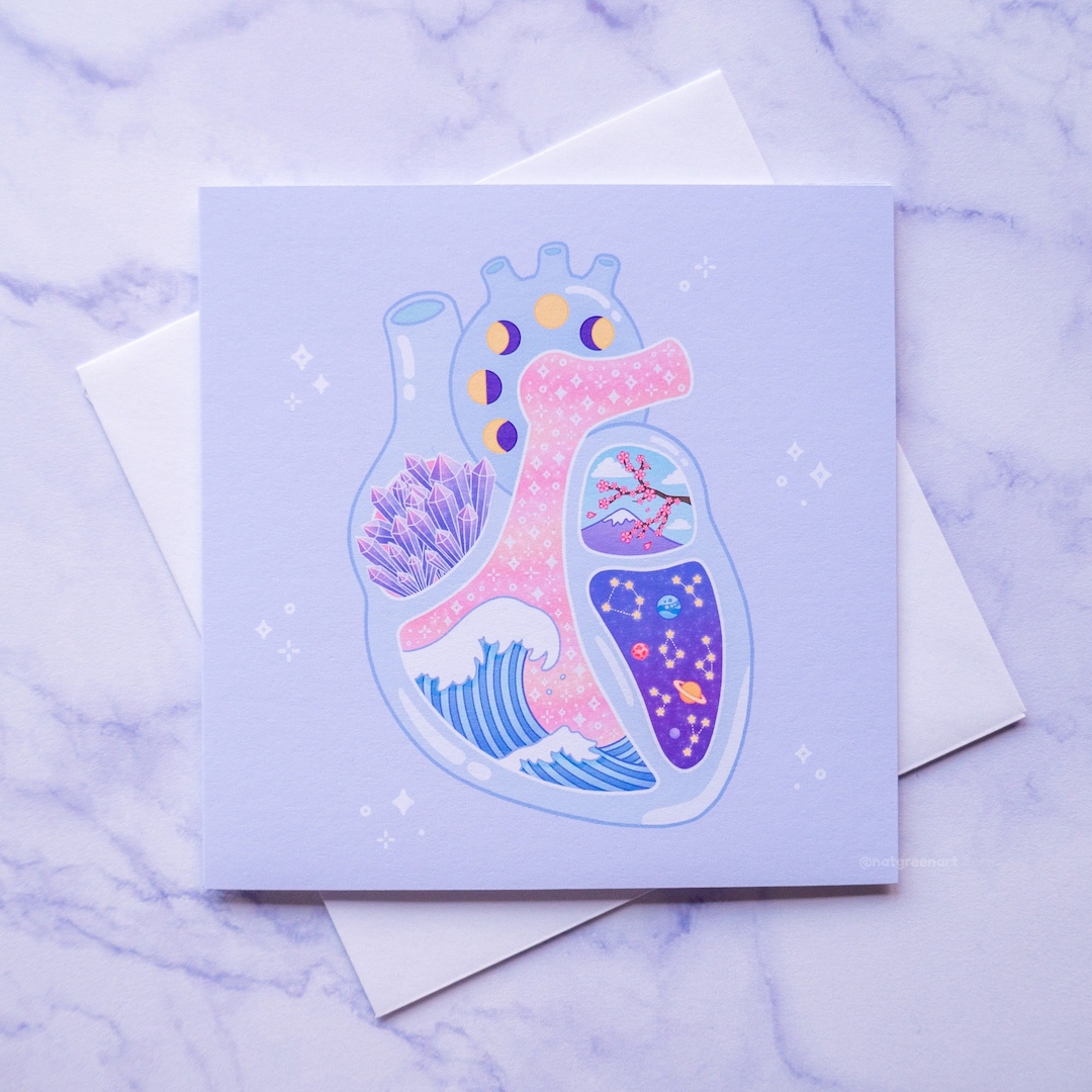 Anatomical Heart Greetings Card Valentines Day Gift for Girlfriend ...