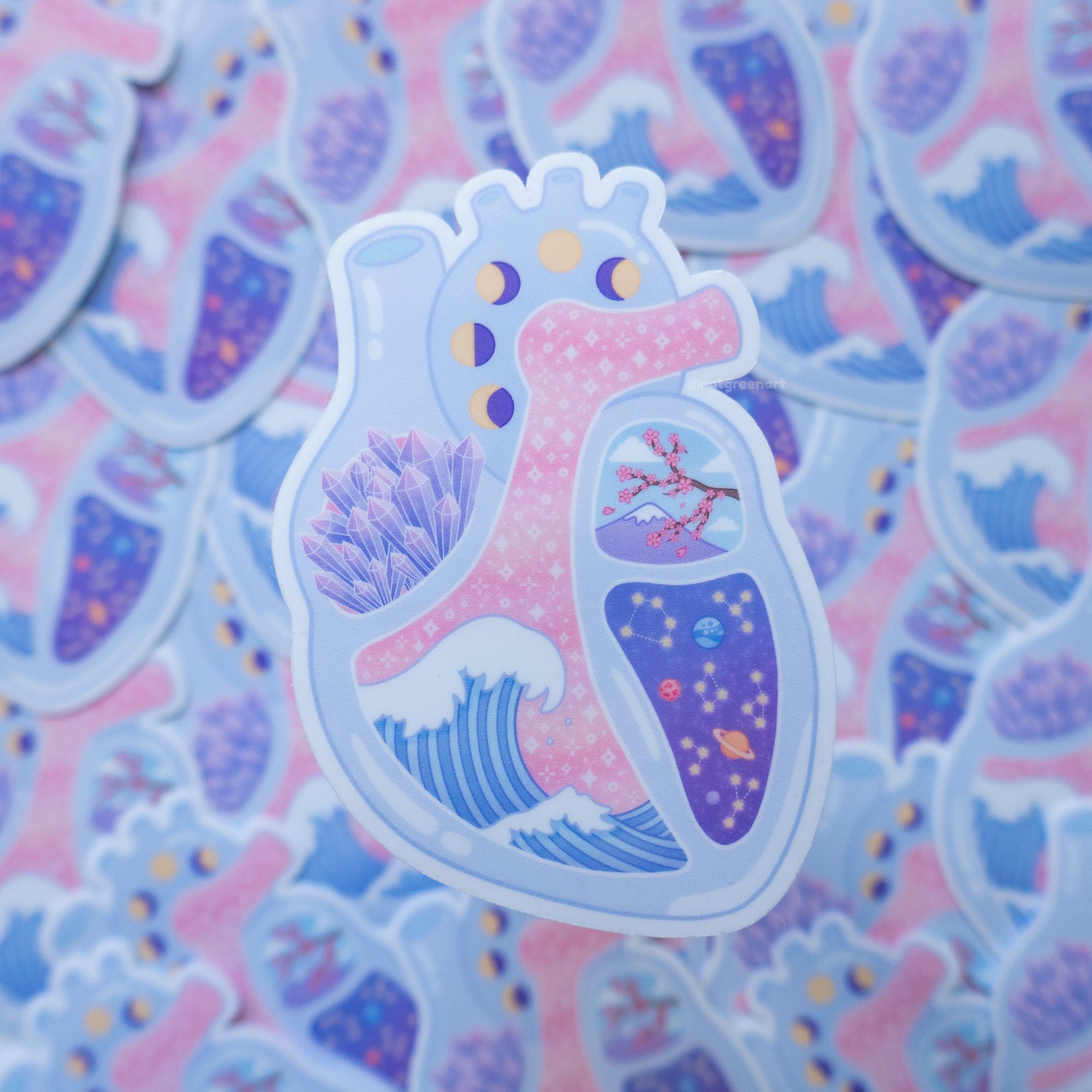 Aesthetic Heart Sticker | Organ Stickers, Anatomical Heart, Glossy ...