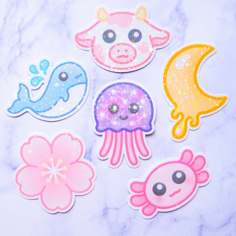 Moon Sticker | Holographic Sticker, Space Stationery, Halloween ...