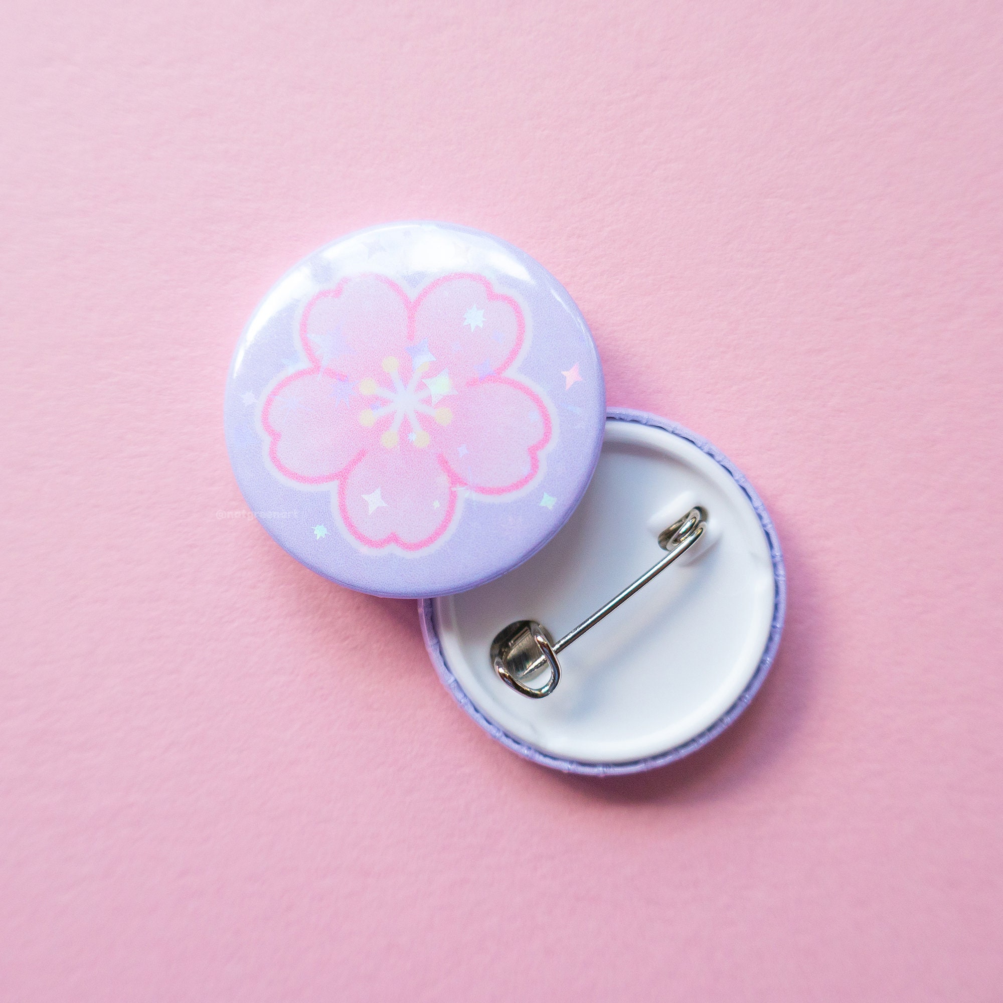 Sakura Badge Holographic Pin Cherry Blossom Decor Backpack - Etsy