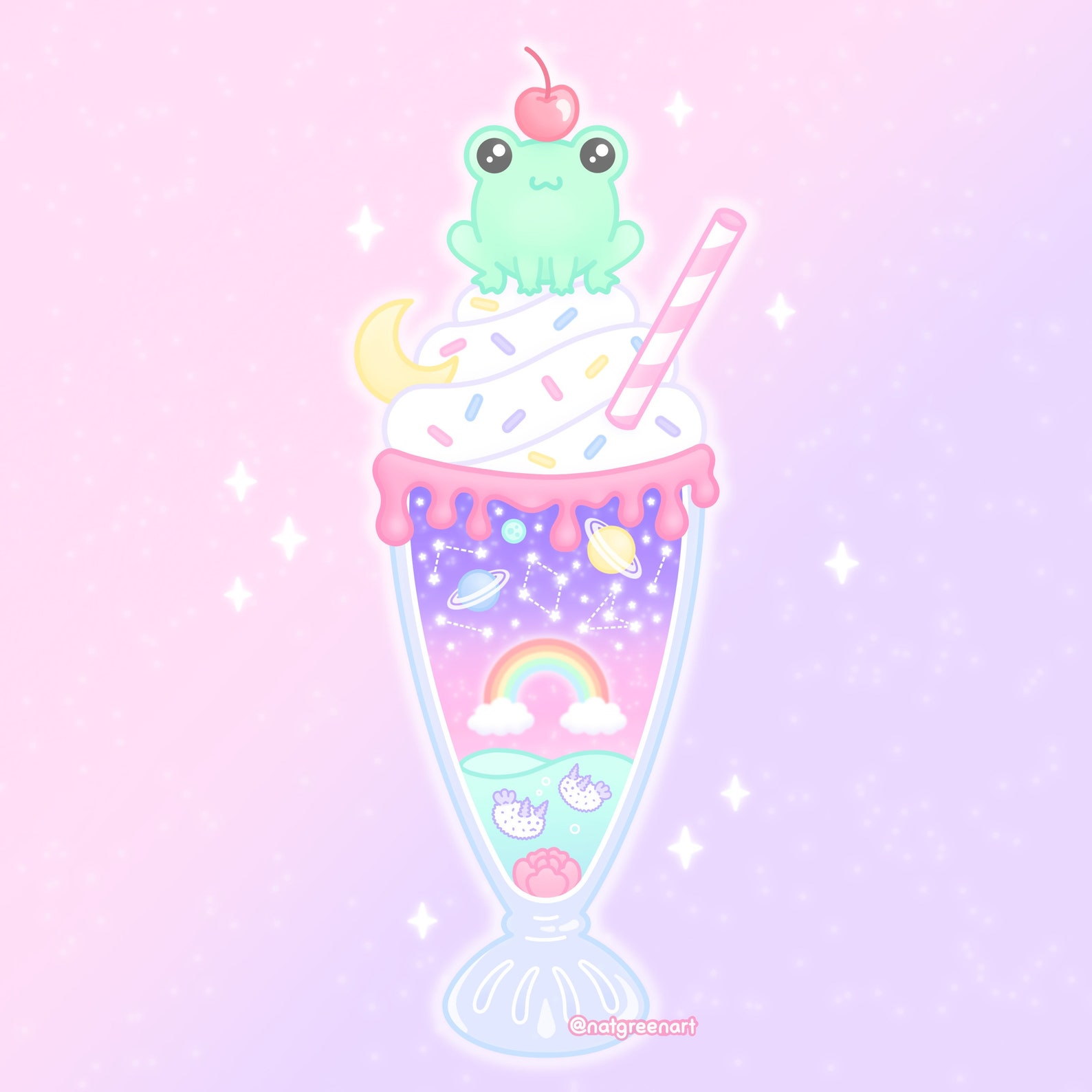Milkshake Sticker Cute Frog Sticker Kawaii Food Stickers - Etsy