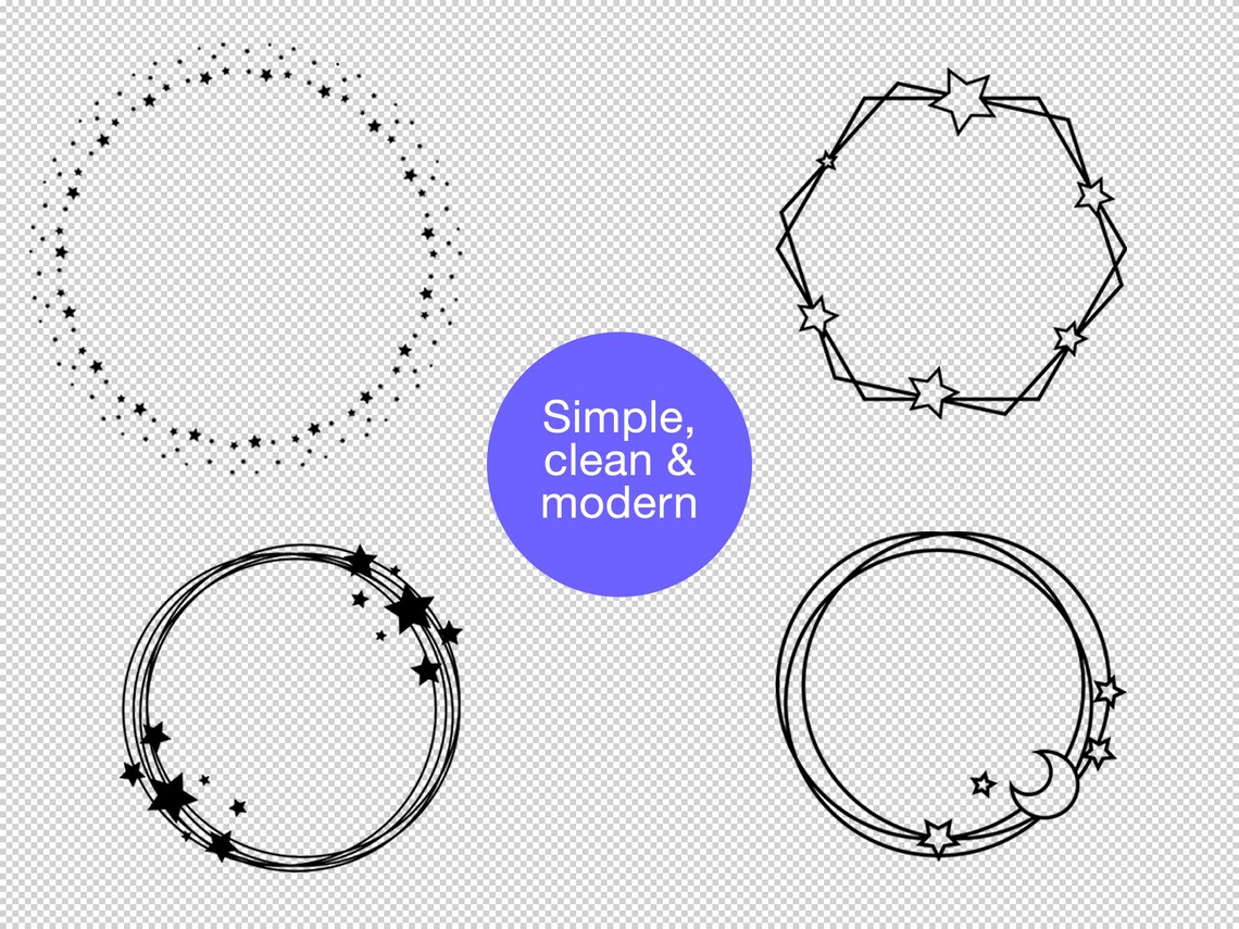 Corona de estrellas svg png eps dxf marco lunar svg png eps - Etsy España