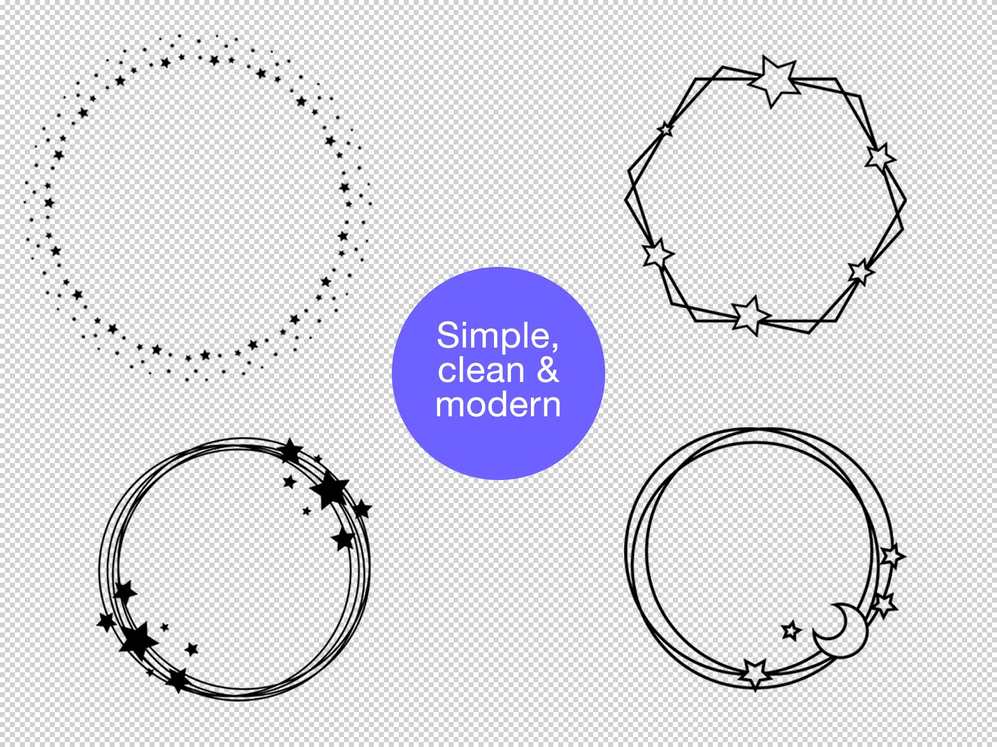 Corona de estrellas svg png eps dxf marco lunar svg png eps - Etsy España