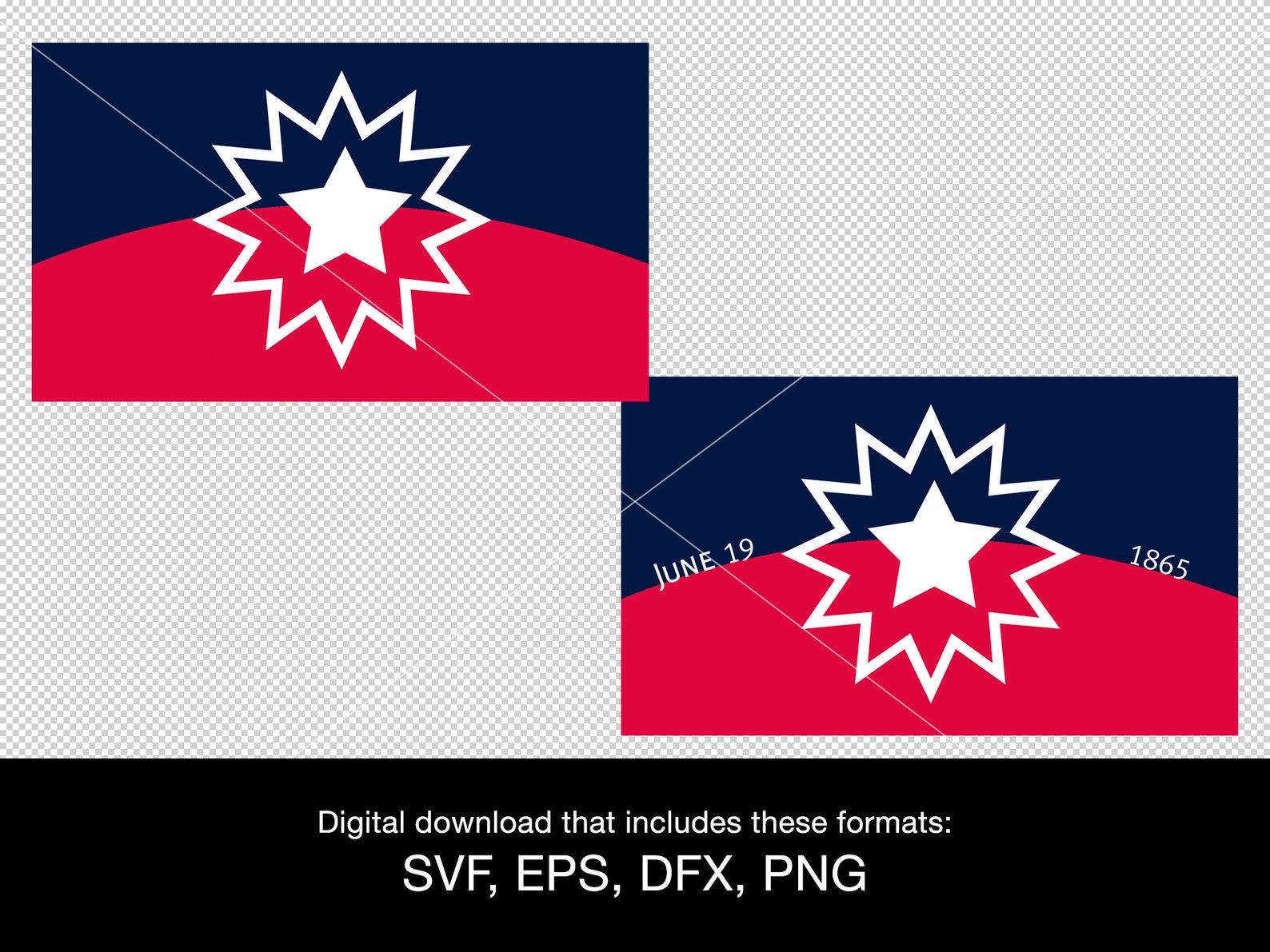 Juneteenth Flag Svg Png Eps Dxf 2 Versions of the Flag - Etsy