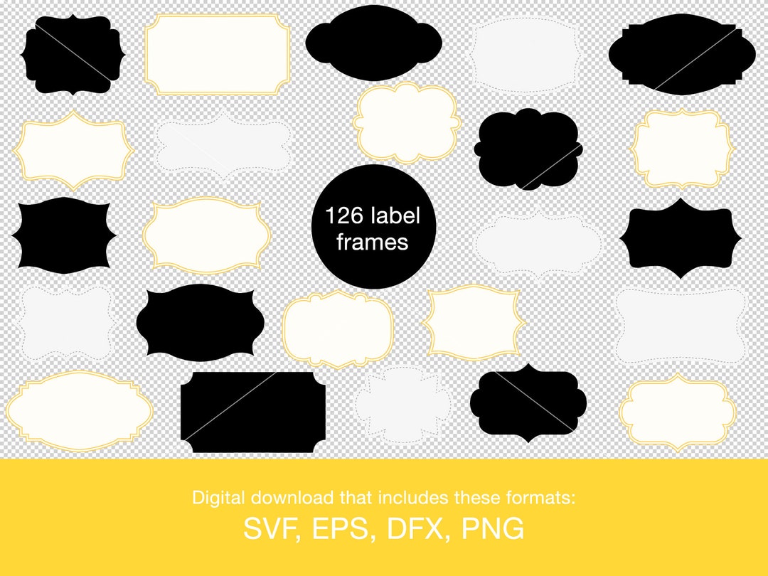 Label Frames Bundle Svg Png Eps Dxf - 126 Frames - Etsy