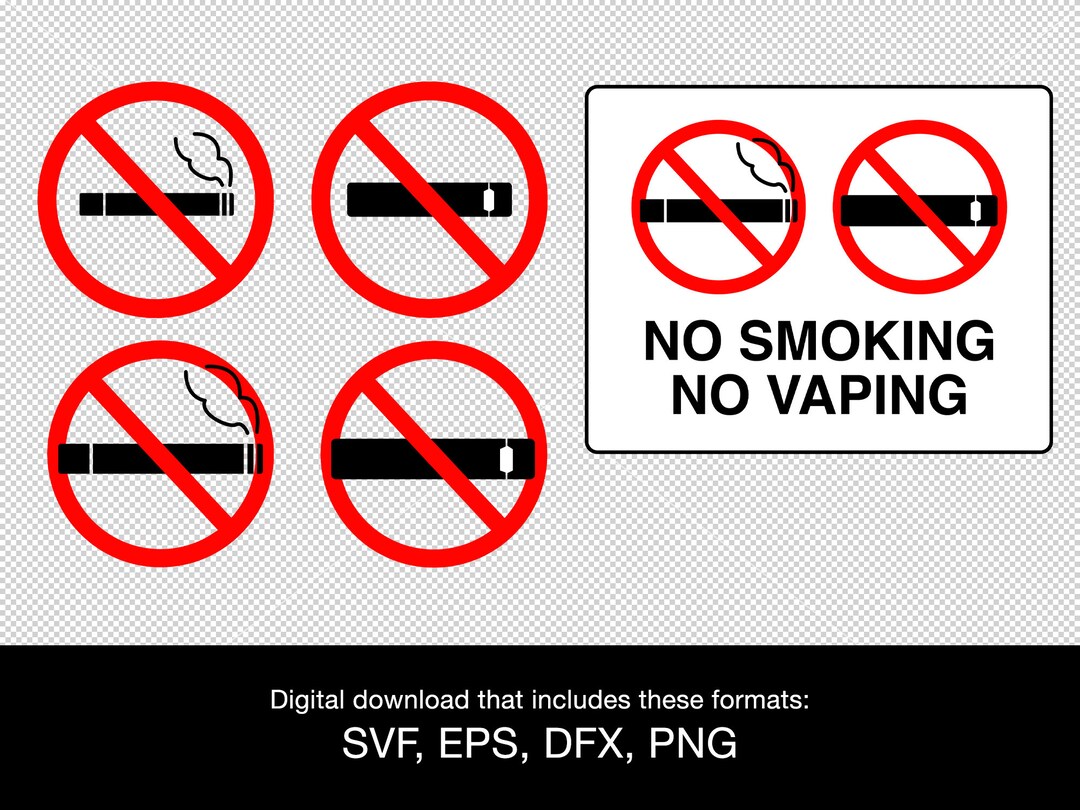 No Smoking No Vaping Svg Png Eps Dxf - Etsy