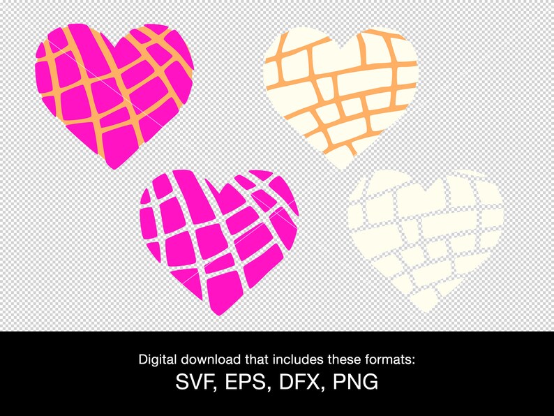 Concha Heart Pan Svg Png Eps Dxf - Mexican Sweet Bread Clipart - Etsy