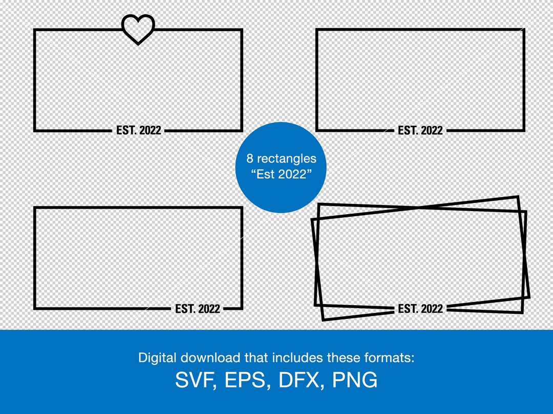Blank Rectangle Est. 2022 Cut File Svg - Etsy