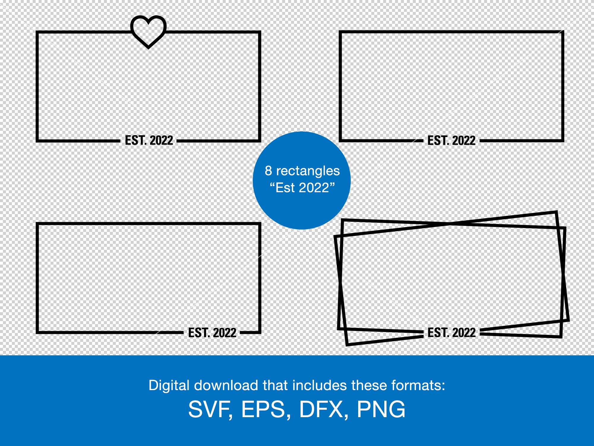 Blank Rectangle Est. 2022 Cut File Svg - Etsy