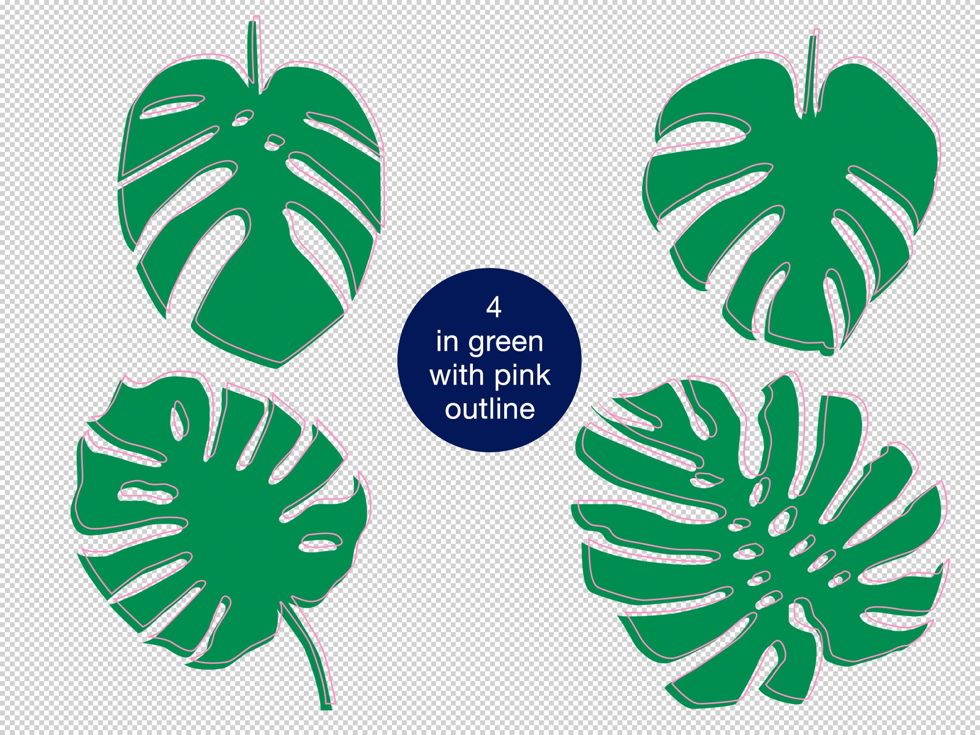 Monstera Leaf Svg Png Eps Dxf Bundle - Etsy