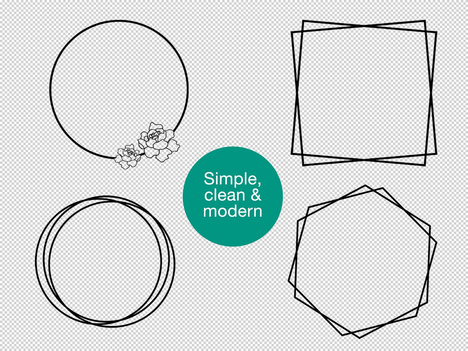 Geometric Shapes Svg Png Eps Dxf Geometric Frames Bundle | Etsy