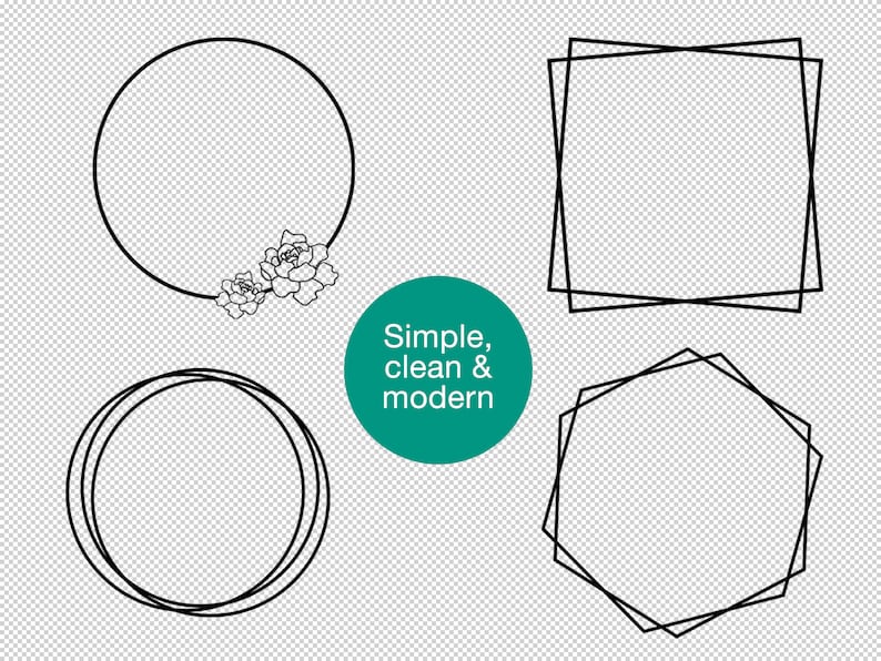 Formas geométricas svg png eps dxf paquete de marcos - Etsy España