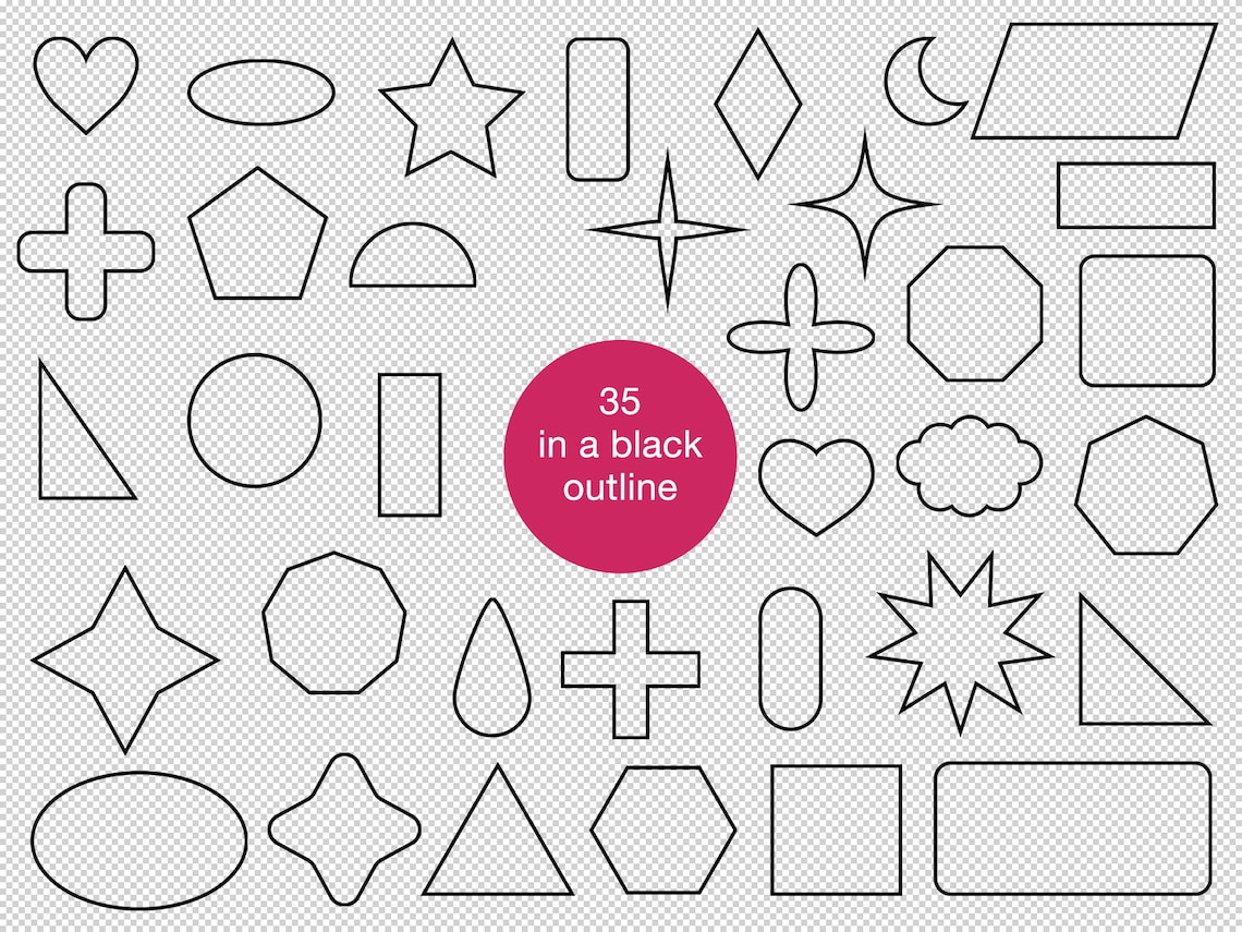 Basic Shapes Svg Png Eps Dxf 70 Shapes Cricut Download - Etsy UK