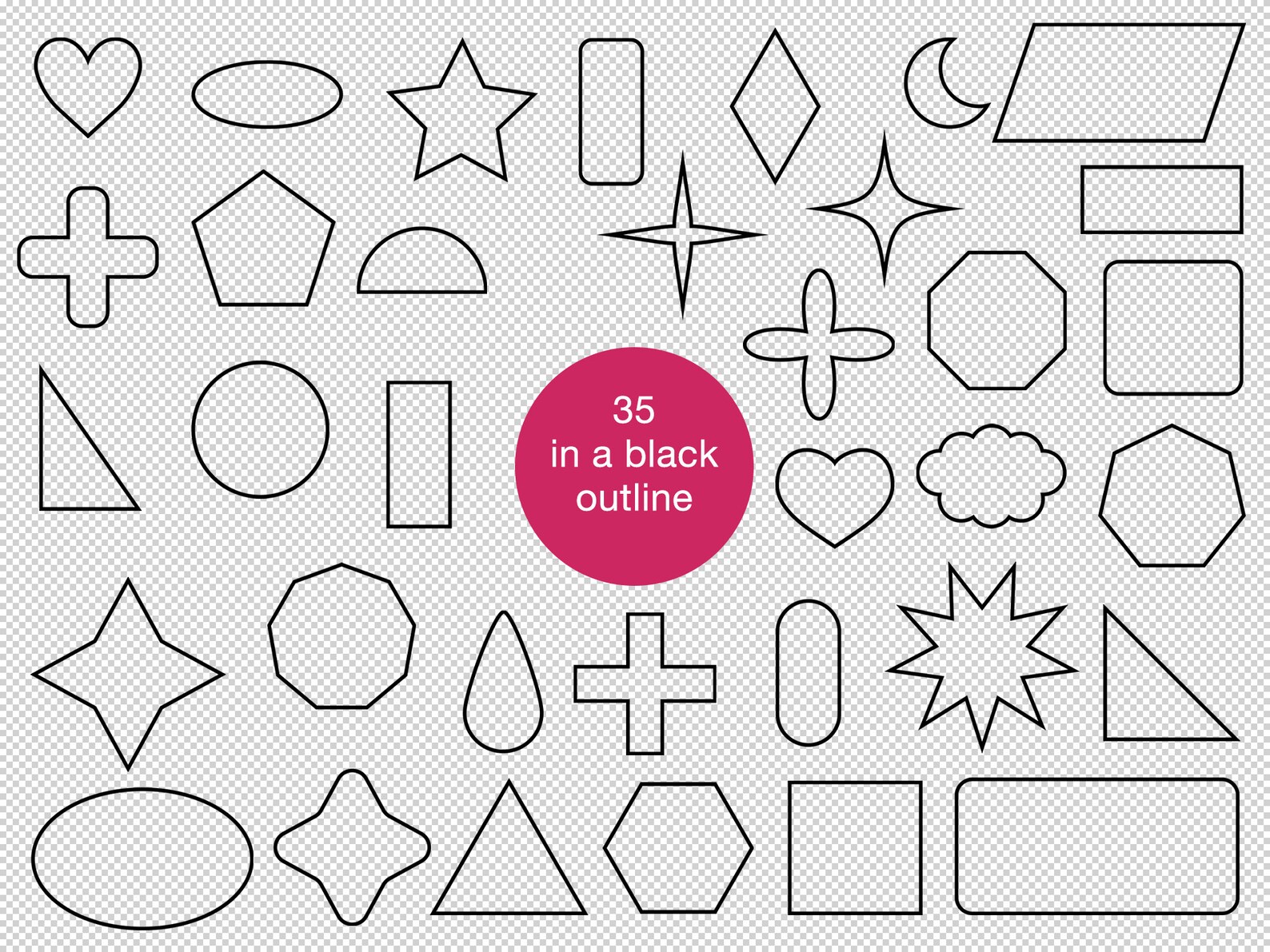 Basic Shapes svg png eps dxf 70 shapes Cricut download | Etsy