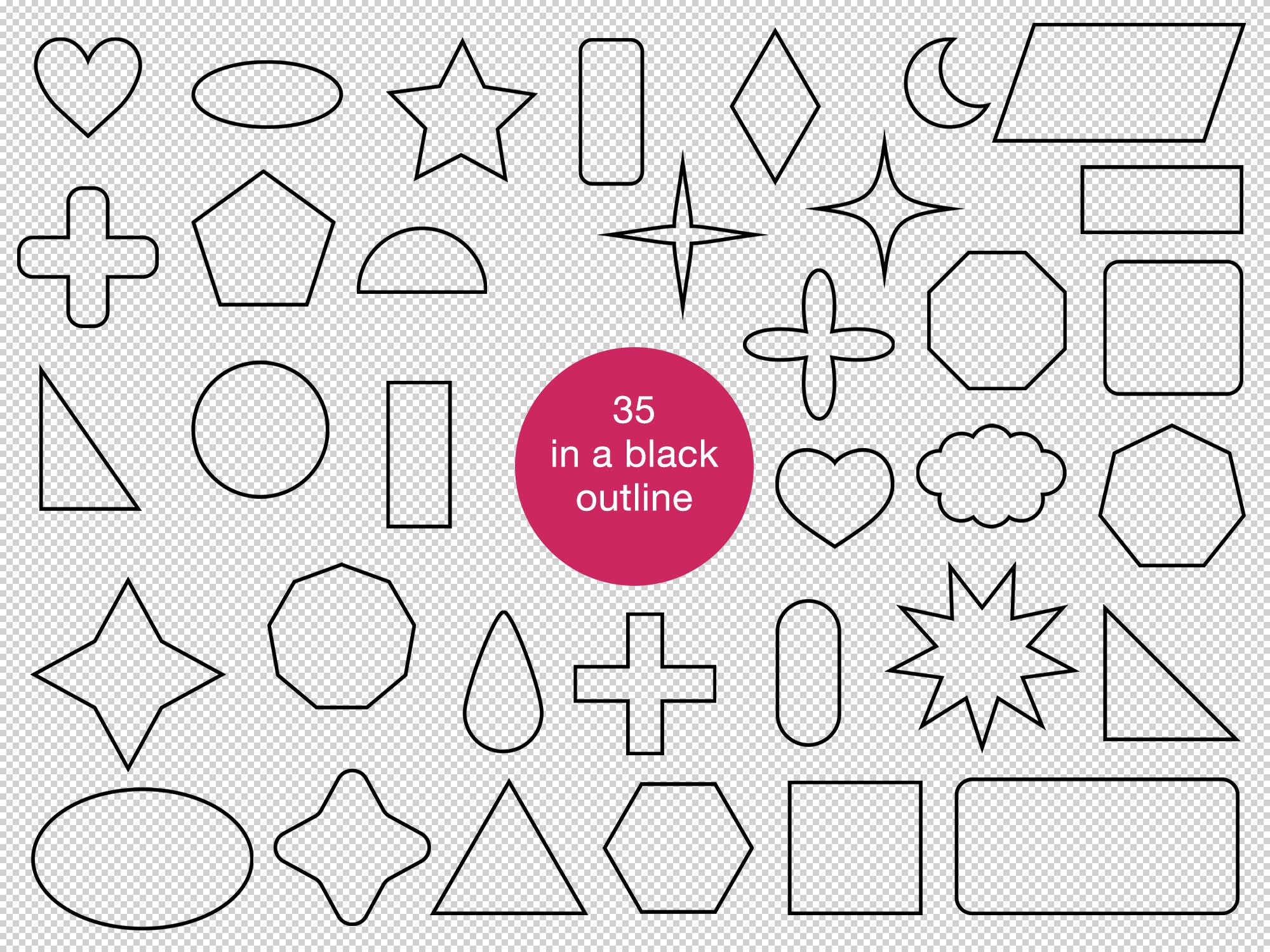 Basic Shapes Svg Png Eps Dxf 70 Shapes Cricut Download - Etsy