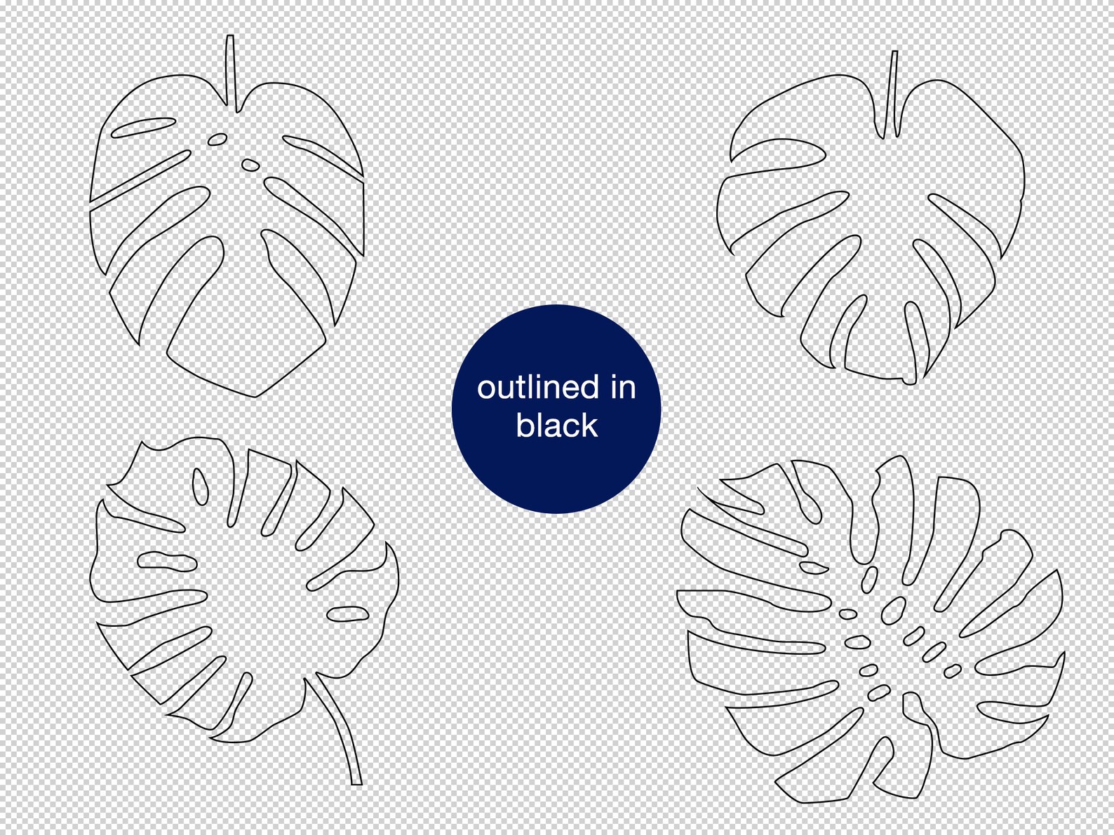 Monstera Leaf Svg Png Eps Dxf Bundle - Etsy