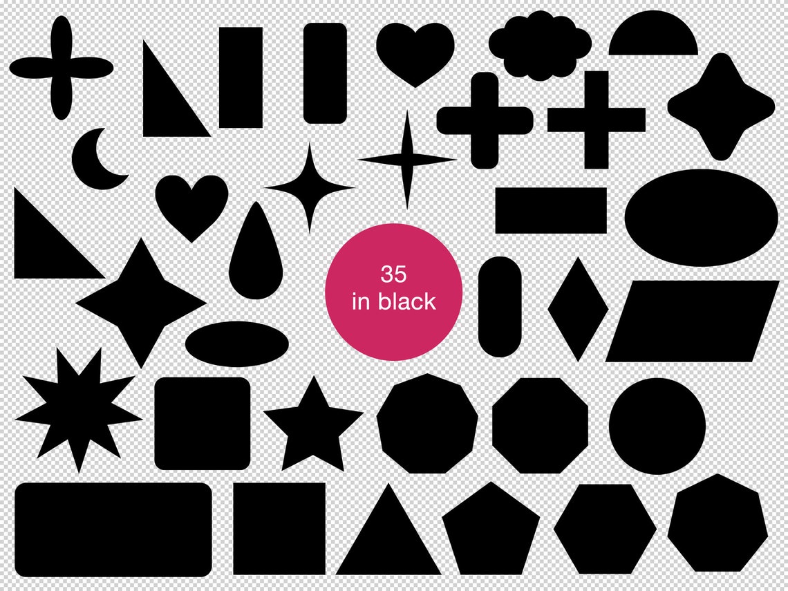 Basic Shapes svg png eps dxf 70 shapes Cricut download | Etsy