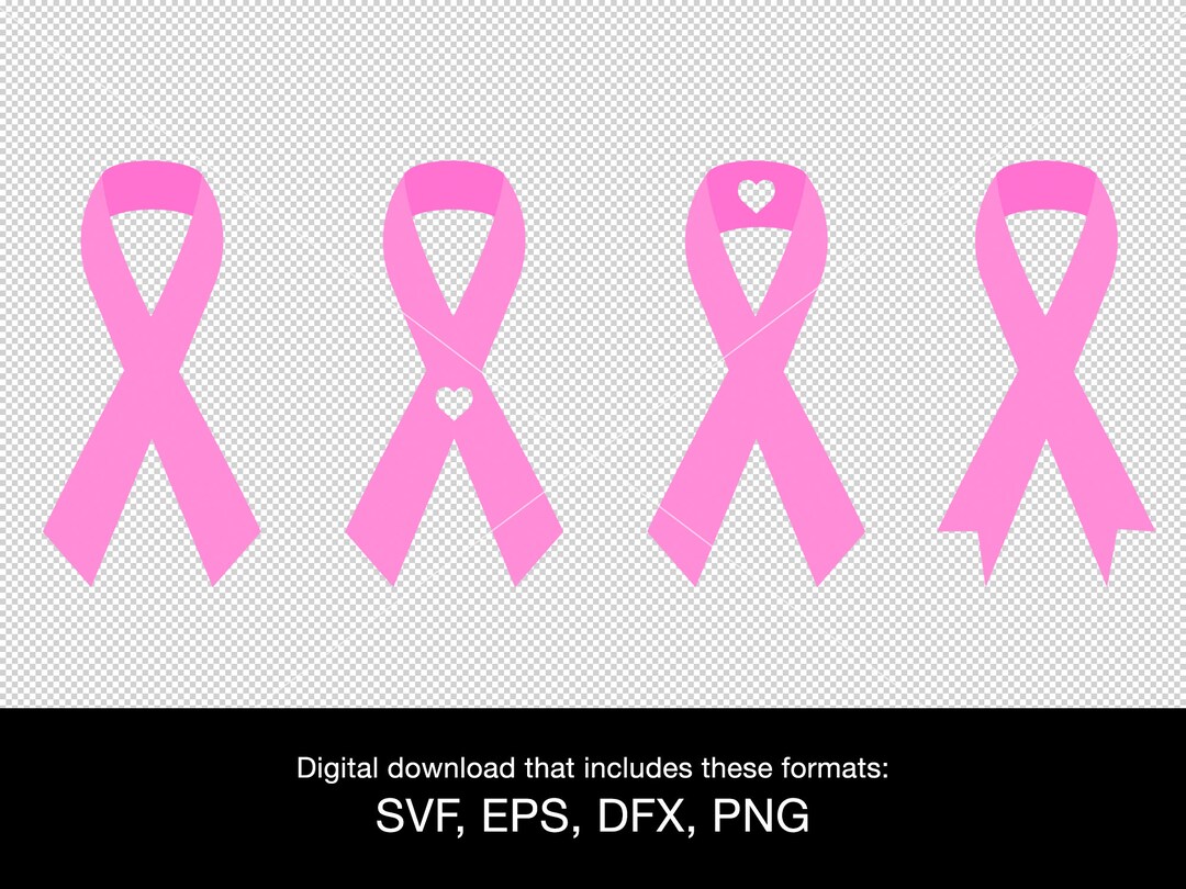 Breast Cancer Awareness Ribbon Svg - 4 Versions - Pink Ribbon Svg - Etsy