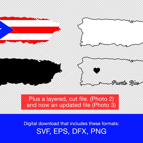 Puerto Rico Outline SVG PNG Puerto Rico Cursive Vector File - Etsy Hong ...
