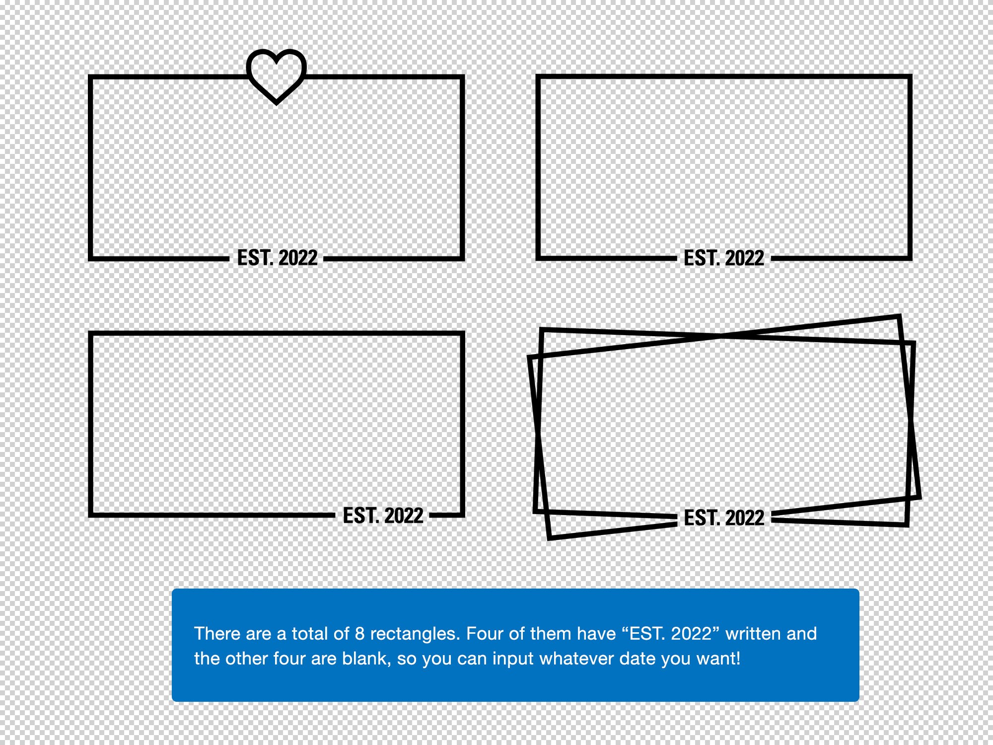 Blank Rectangle Est. 2022 Cut File Svg - Etsy