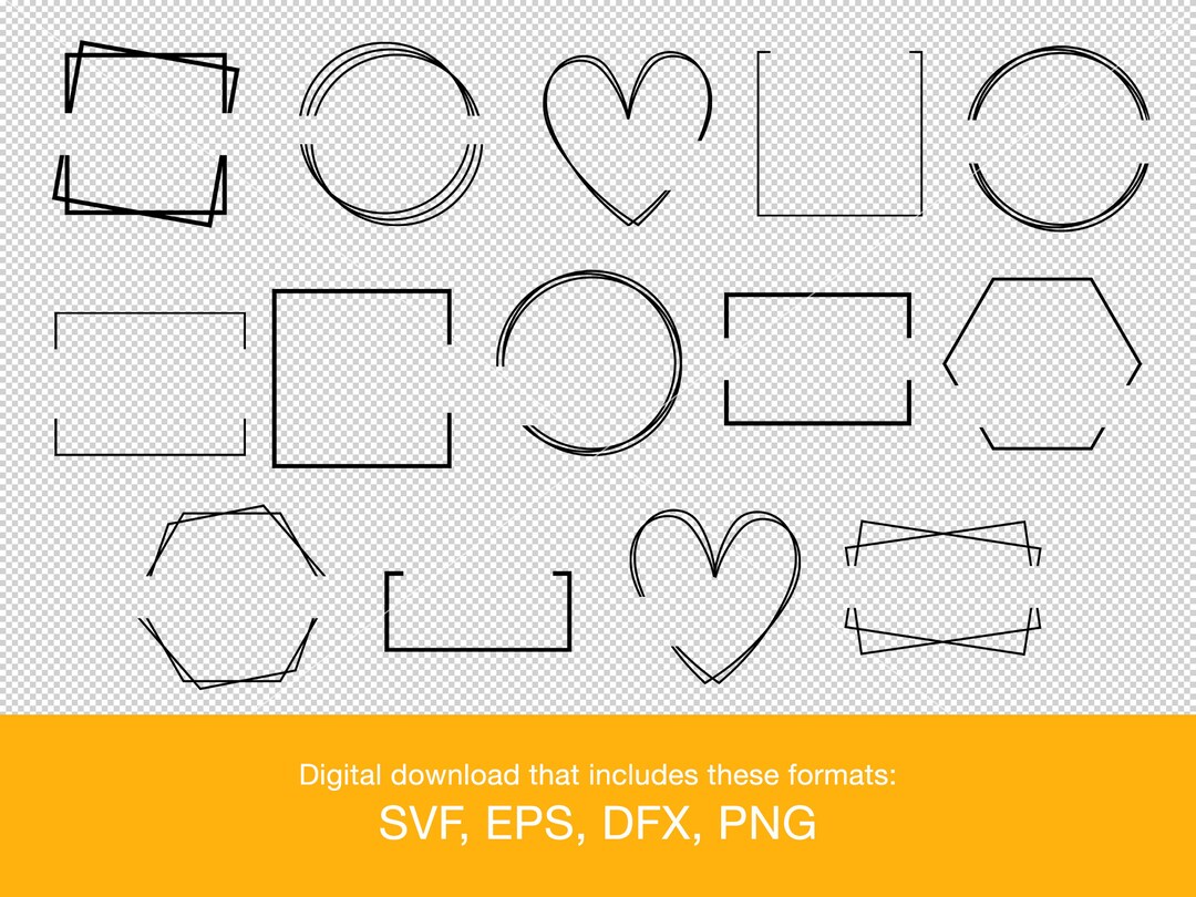 Split Geometric Frames Svg Png Eps Dxf - Bundle With 14 Frames - Etsy