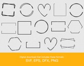 Split Geometric Frames Svg Png Eps Dxf Bundle With 14 Frames - Etsy
