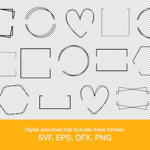Split Geometric Frames Svg Png Eps Dxf - Bundle With 14 Frames - Etsy