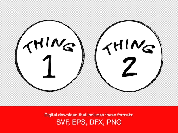Thing 1 Thing 2 Svg Png Eps Dxf | Etsy