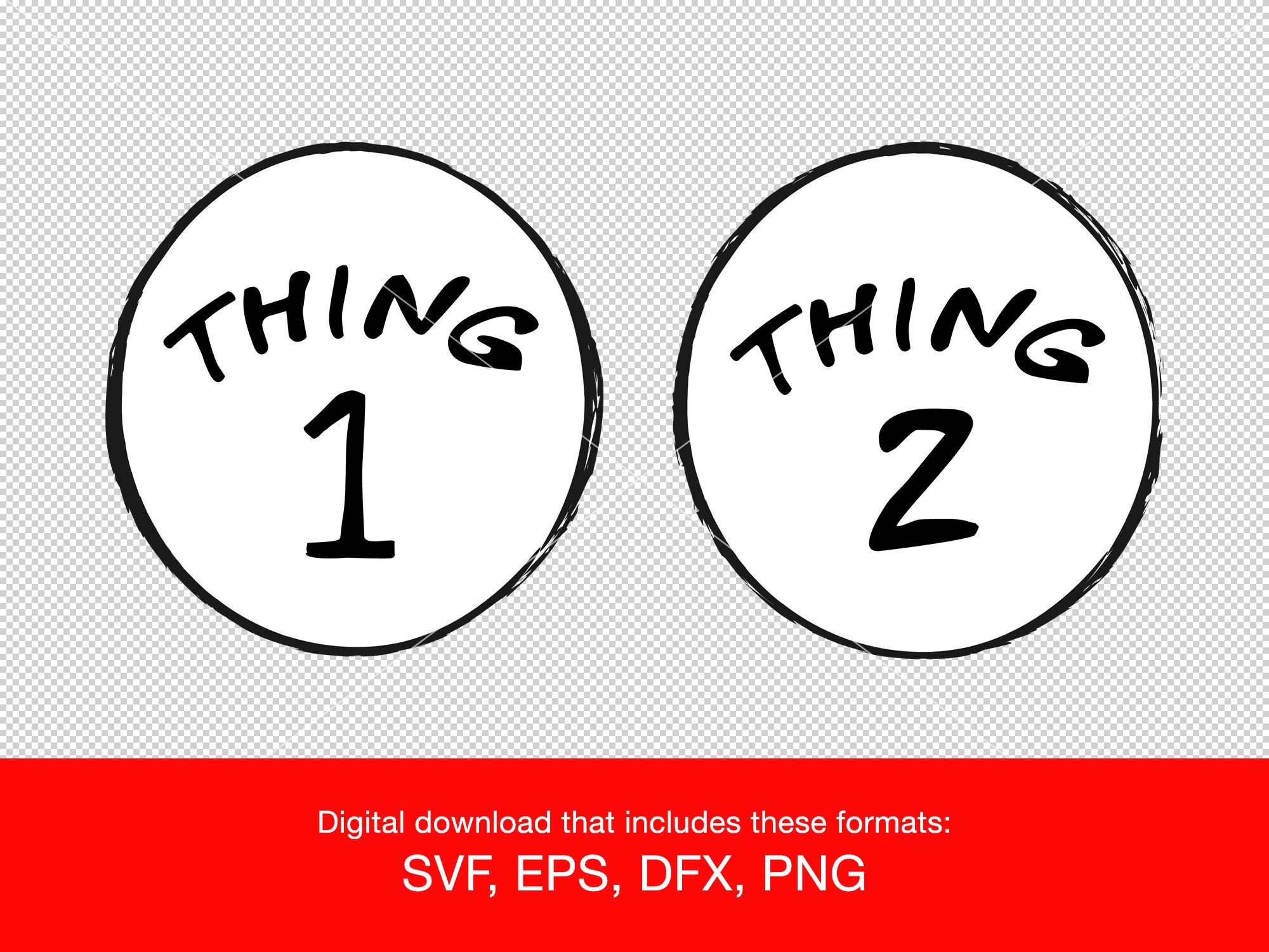Thing 1 Thing 2 svg png eps dxf | Etsy