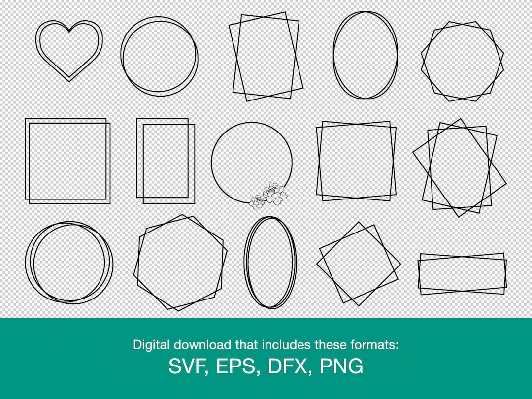 Geometric Shapes Svg Png Eps Dxf - Geometric Frames Bundle With 15 ...