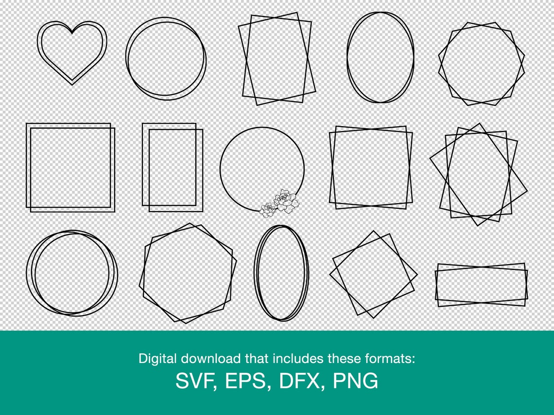 Geometric Shapes Svg Png Eps Dxf Geometric Frames Bundle | Etsy
