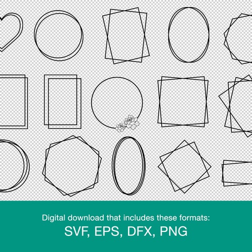Split Geometric Frames Svg Png Eps Dxf Bundle With 14 Frames - Etsy
