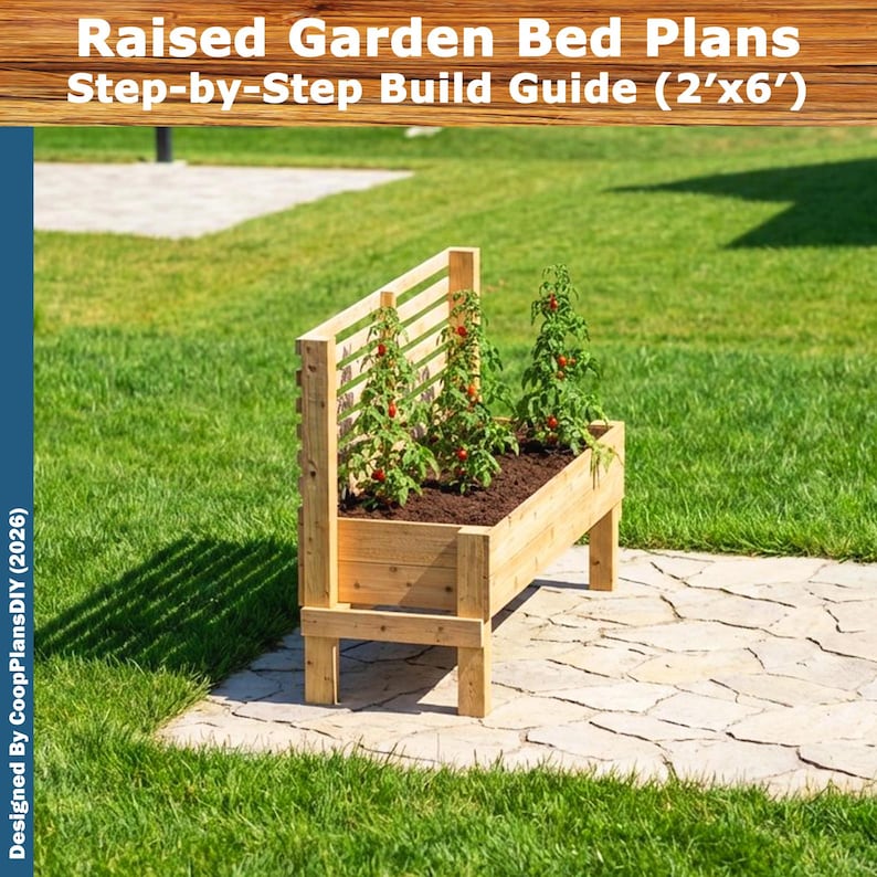 DIY Raised Garden Bed Plans 2x6: Planter Box With Trellis | Vegetable ...