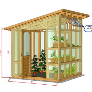 DIY Greenhouse Plans: Backyard Greenhouse With Shelves (PDF Download ...