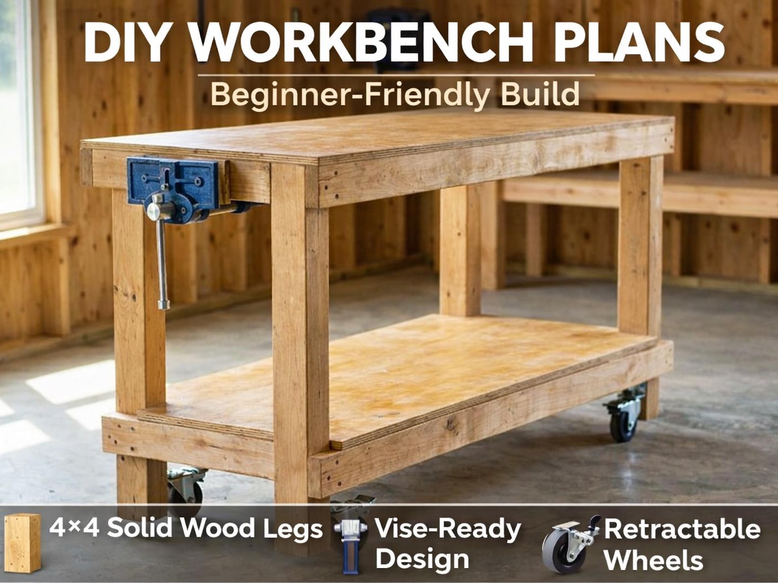 DIY Workbench Plans PDF Woodworking Project Bench With Storage | Home ...