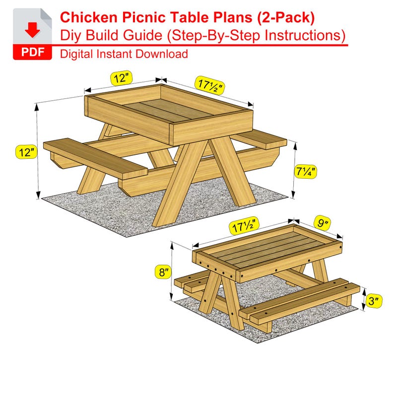 Kids Picnic Table Plans - Etsy