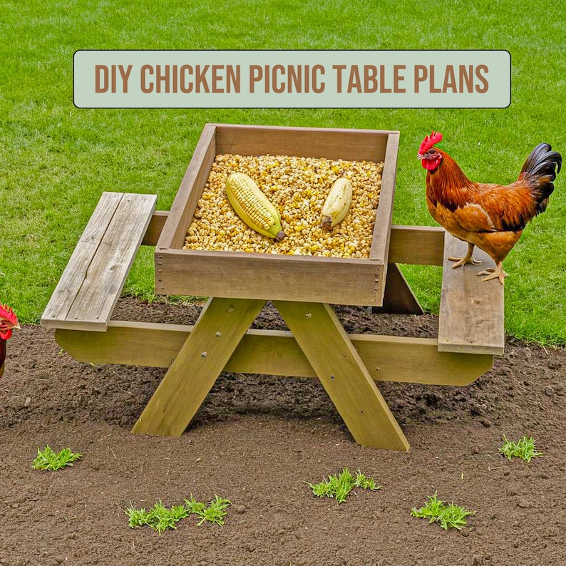DIY Chicken Picnic Table Plans: Build Two Sizes (digital Download) - Etsy