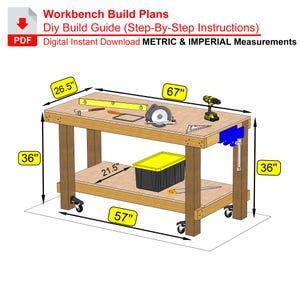 DIY Workbench Plans PDF Woodworking Project Bench With Storage | Home ...