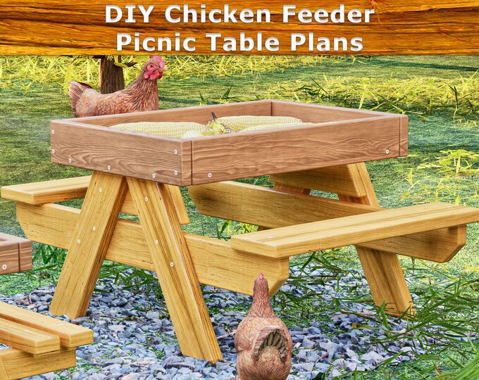 Chicken Picnic Table Chicnic Plan Instructions- Garden Decoration Plans ...