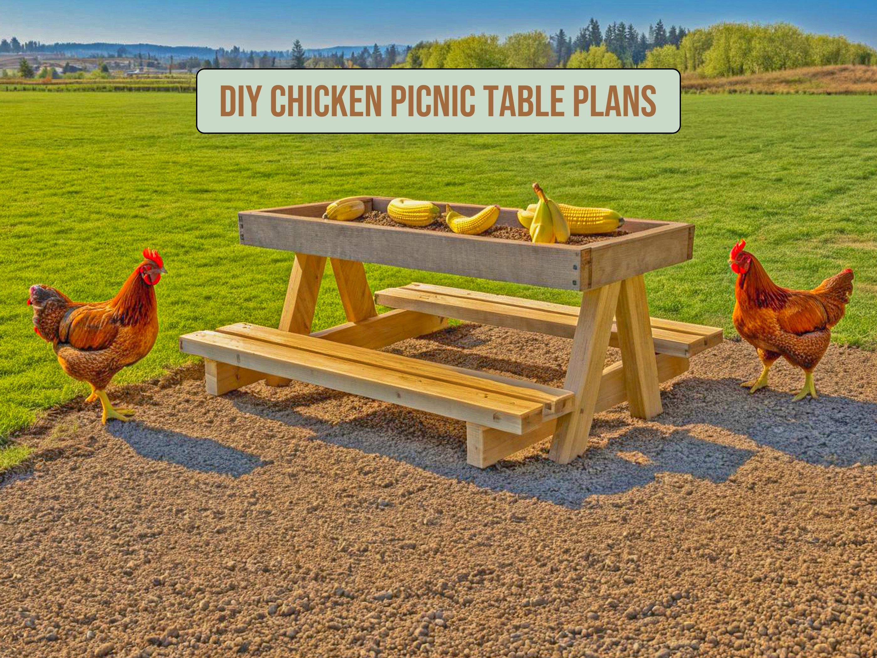 DIY Chicken Picnic Table Plans: Build Two Sizes (digital Download) - Etsy