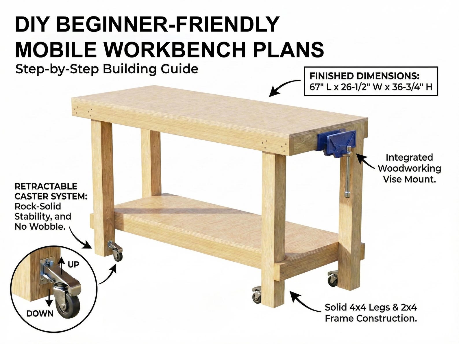 DIY Workbench Plans PDF Woodworking Project Bench With Storage | Home ...