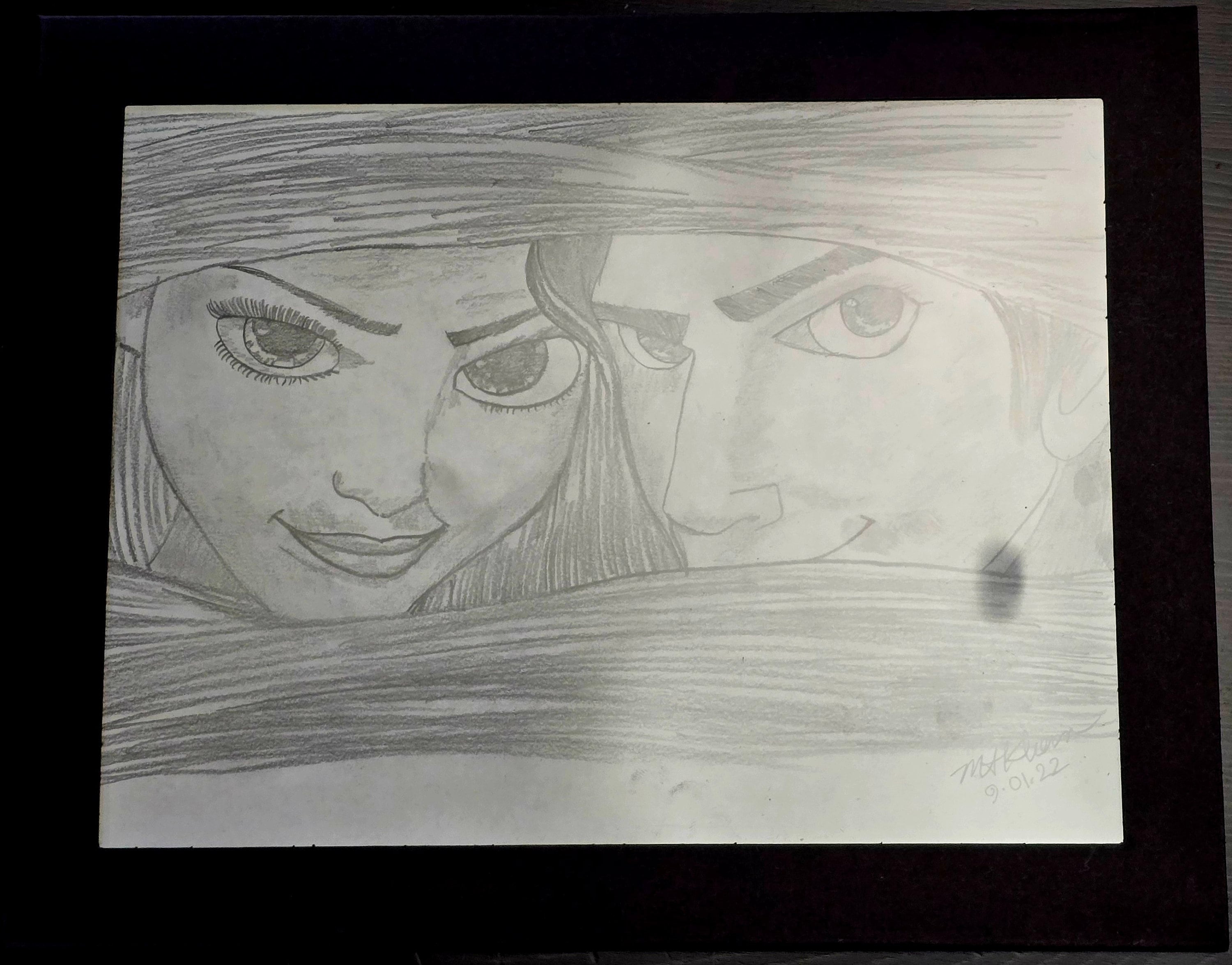 Original Sketch of Tangled in 8.5"x11" Paper Framed in Paper Picture ...