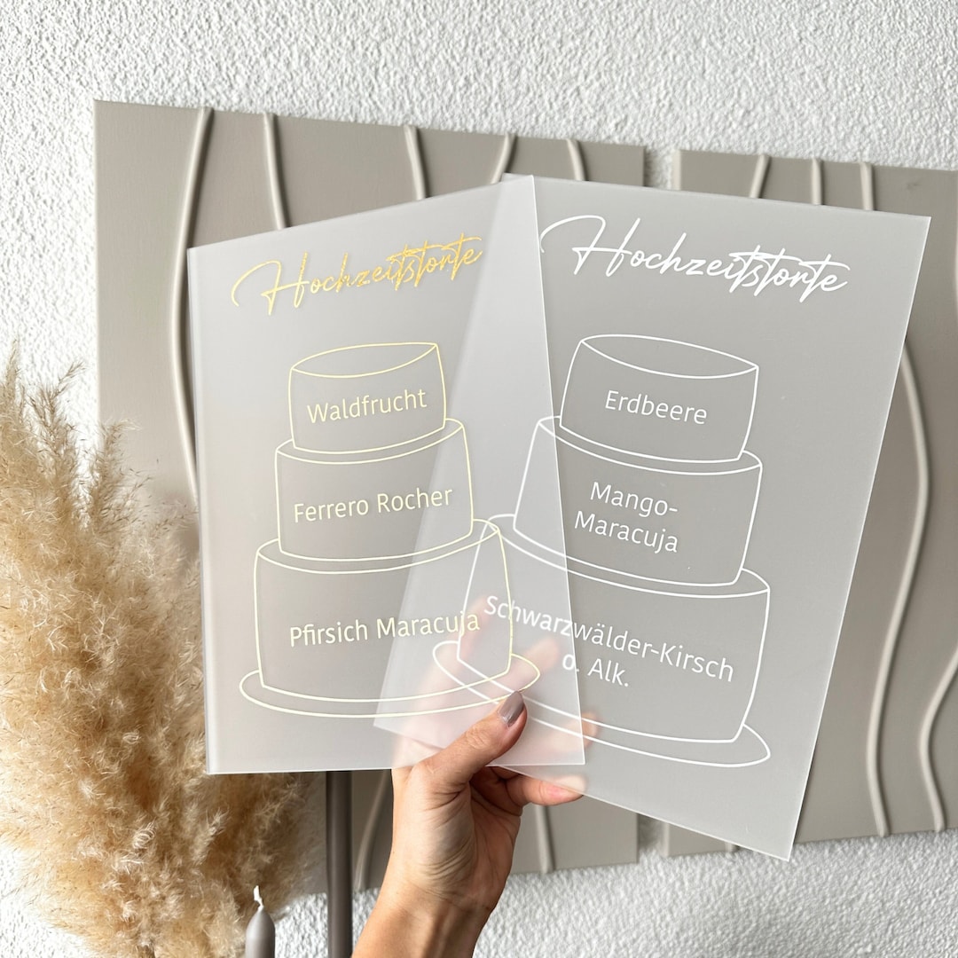 Hochzeitstorte Schild auf Acryl - Candy Bar Hochzeit Torte Dessert ...
