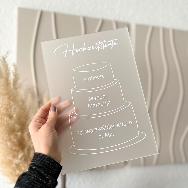 Hochzeitstorte Schild auf Acryl - Candy Bar Hochzeit Torte Dessert ...