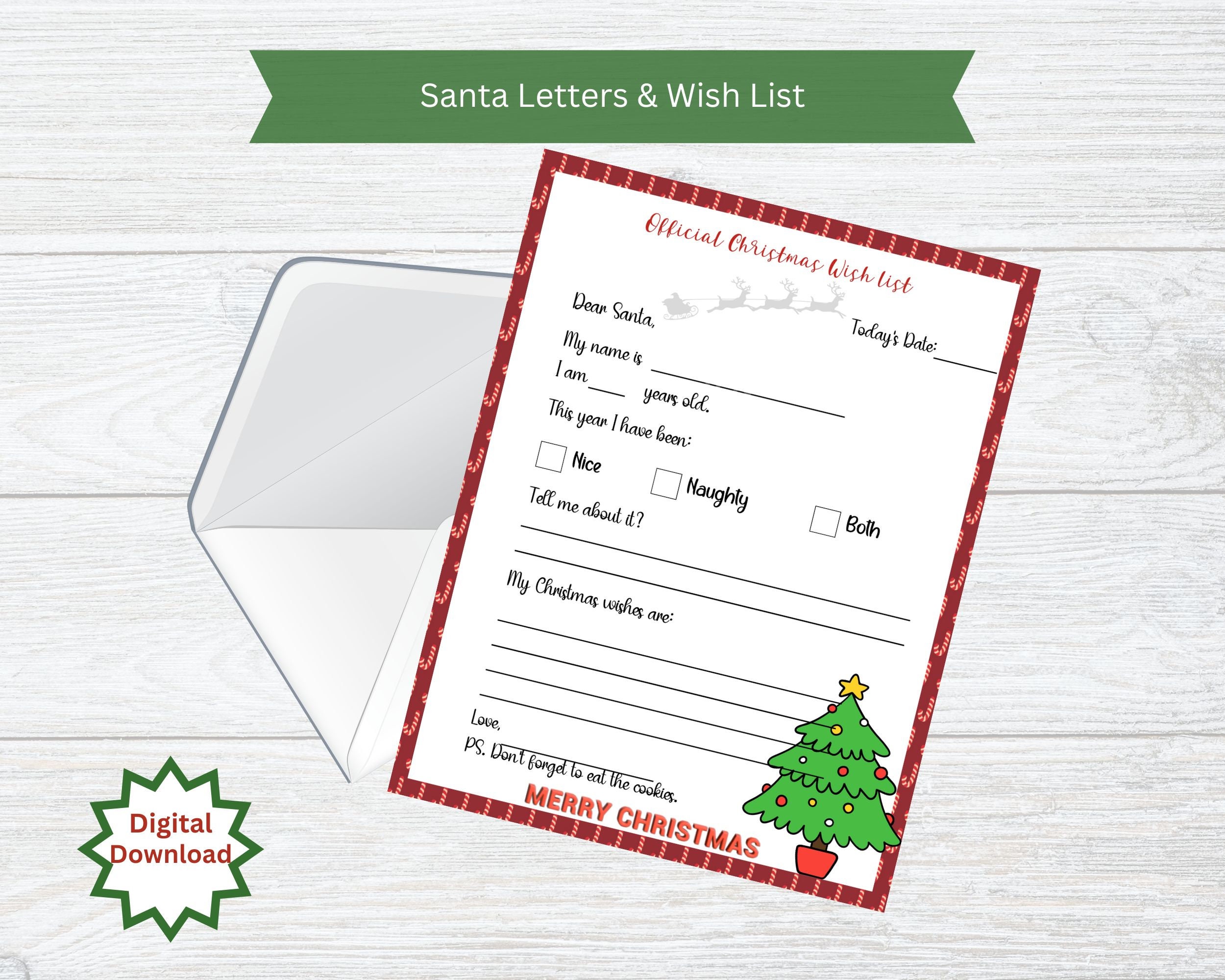 EDITABLE BUNDLE Approved Letter From Santa, Kids Letter to Santa ...