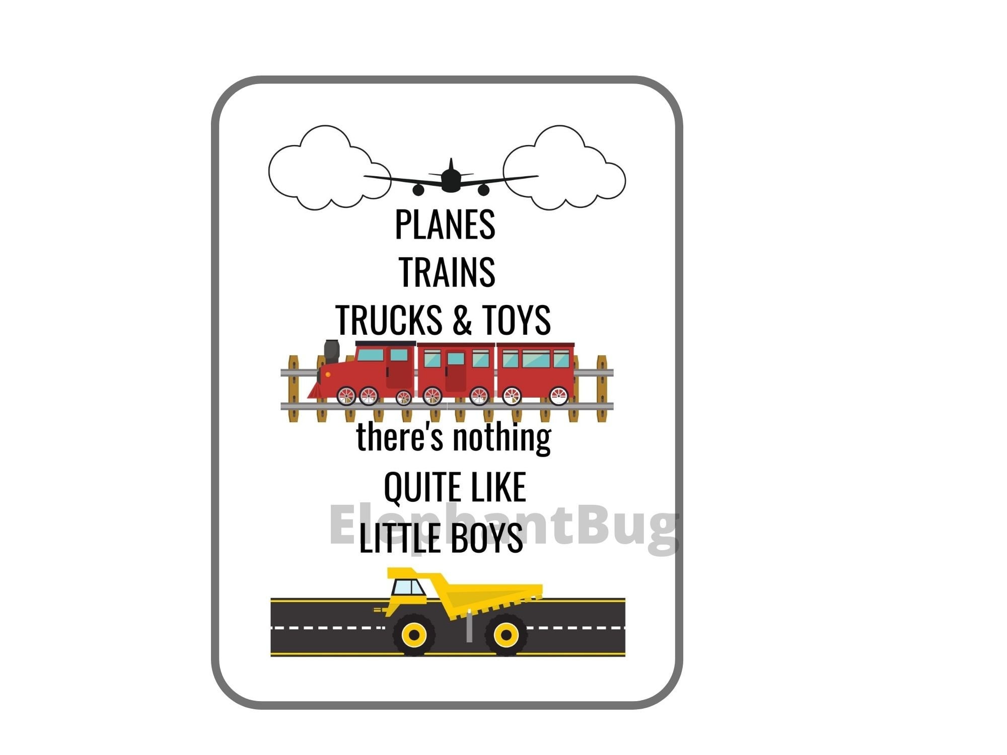 Alphabet Print, Construction Alphabet Educational Poster, ABC Wall Art ...