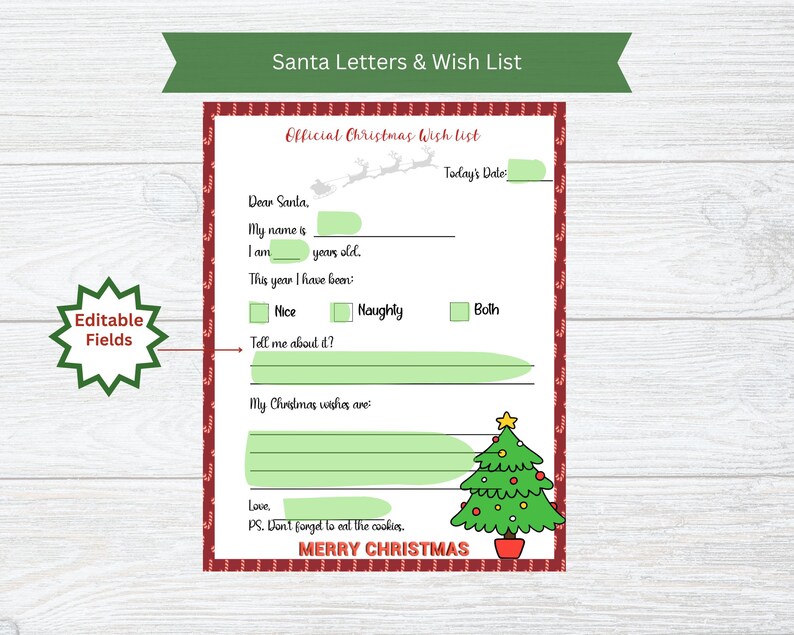 EDITABLE BUNDLE Approved Letter From Santa, Kids Letter to Santa ...