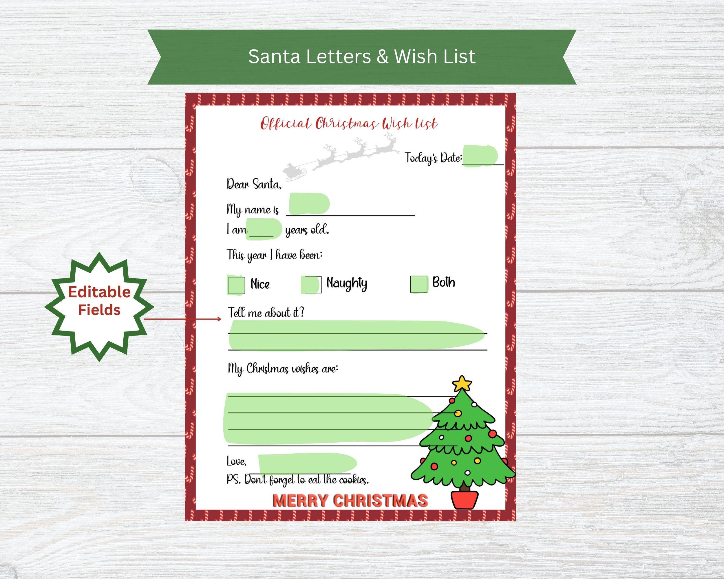 EDITABLE BUNDLE Approved Letter From Santa, Kids Letter to Santa ...
