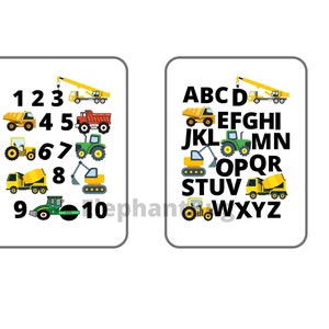 Alphabet Print, Construction Alphabet Educational Poster, ABC Wall Art ...